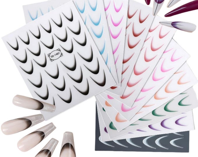 French Tip Guides Sticker Manicure Stripe Edge Nail Art - Etsy Canada