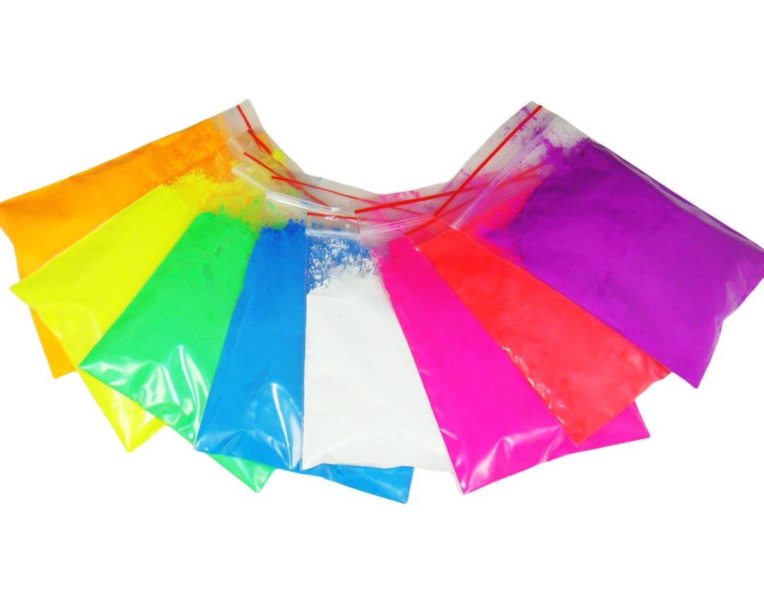 8 NEON Colors Fluorescent Phosphor Pigment Powder for Nail Polish ...