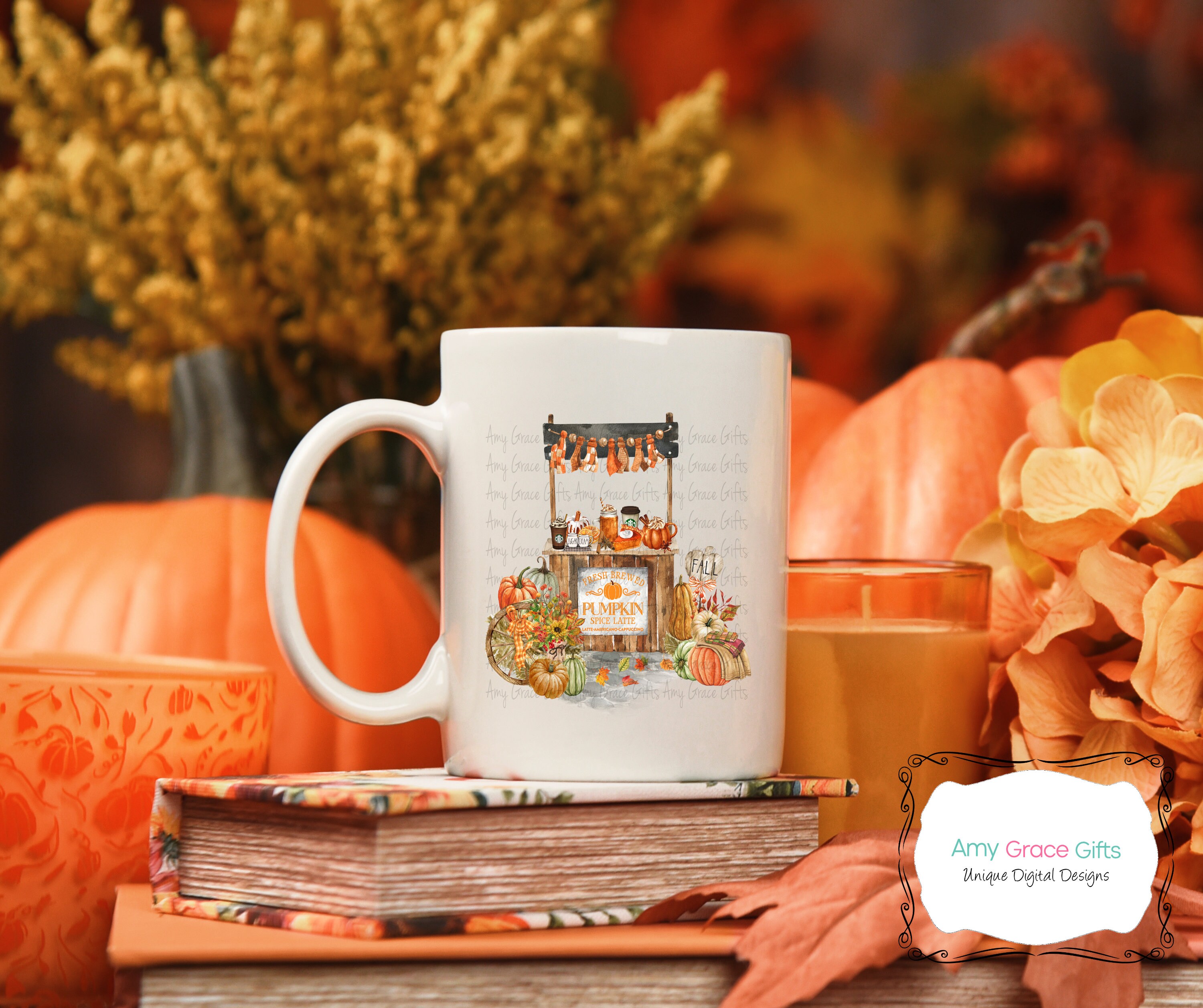 Pumpkin Spice Latte Stand, Fall Thanksgiving, Clipart, Instant Download ...