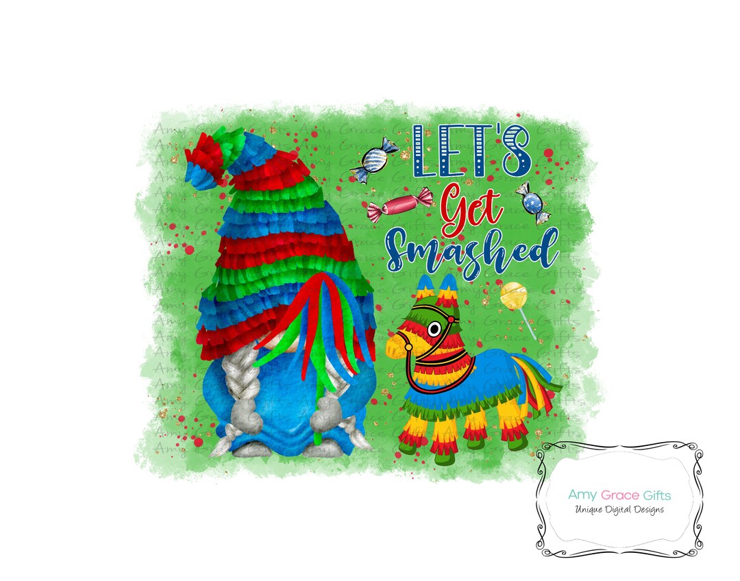 Piñata Get Smashed Gnome, Fiesta, Cinco De Mayo, Clipart, Instant ...
