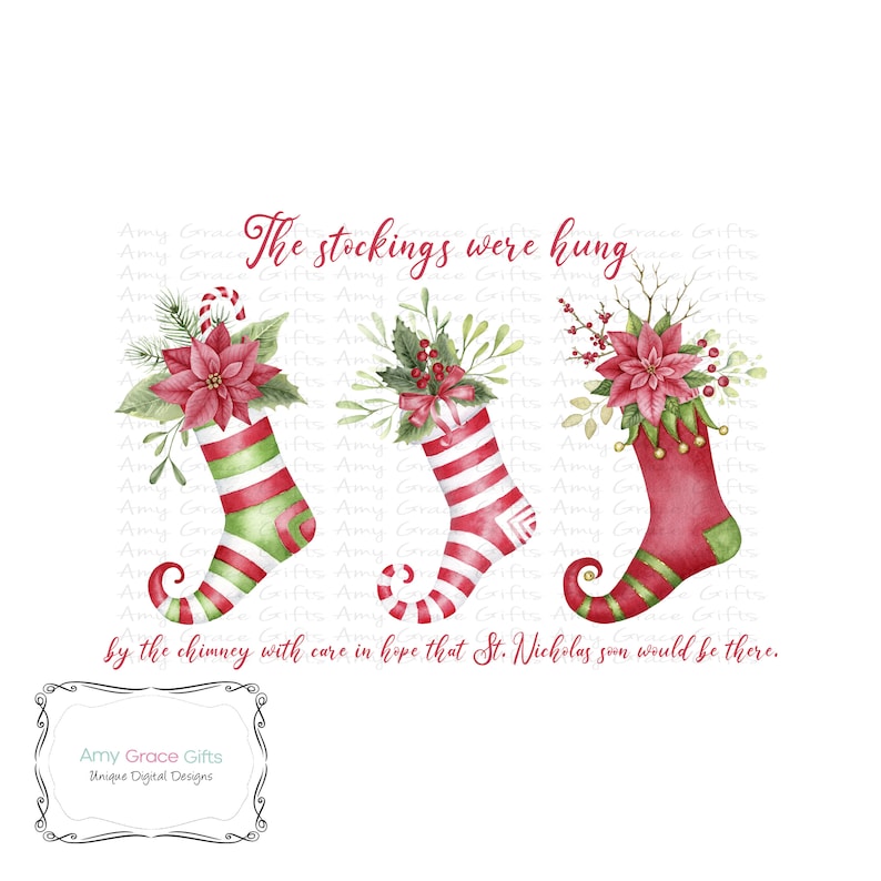 Stockings Were Hung, Christmas, Clipart, Digital Design, Instant ...