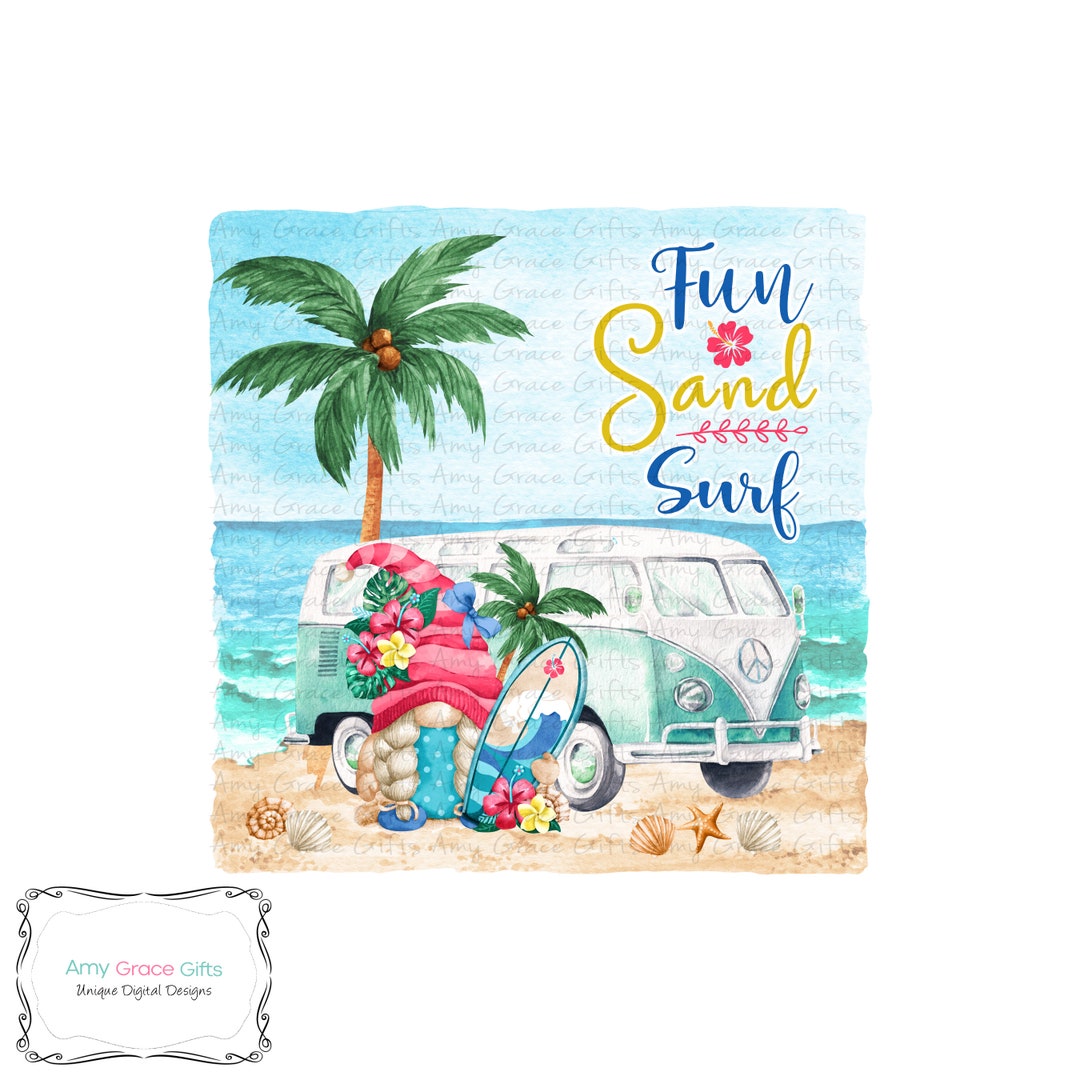 Surf Gnome Summer Beach, Clipart, Digital Design, Sublimation, PNG ...