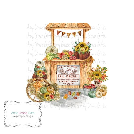 Pumpkin Stand Market Clipart Instant Download Printable - Etsy