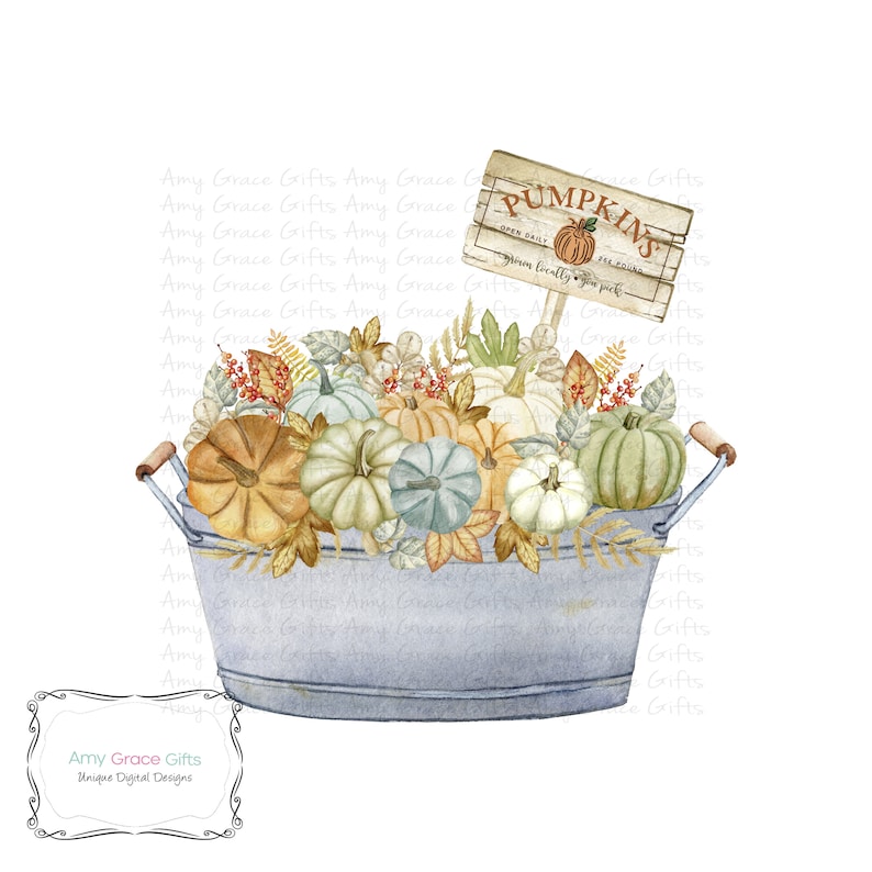 Pumpkin Rustic Farmhouse Sign Fall Thanksgiving Clipart - Etsy