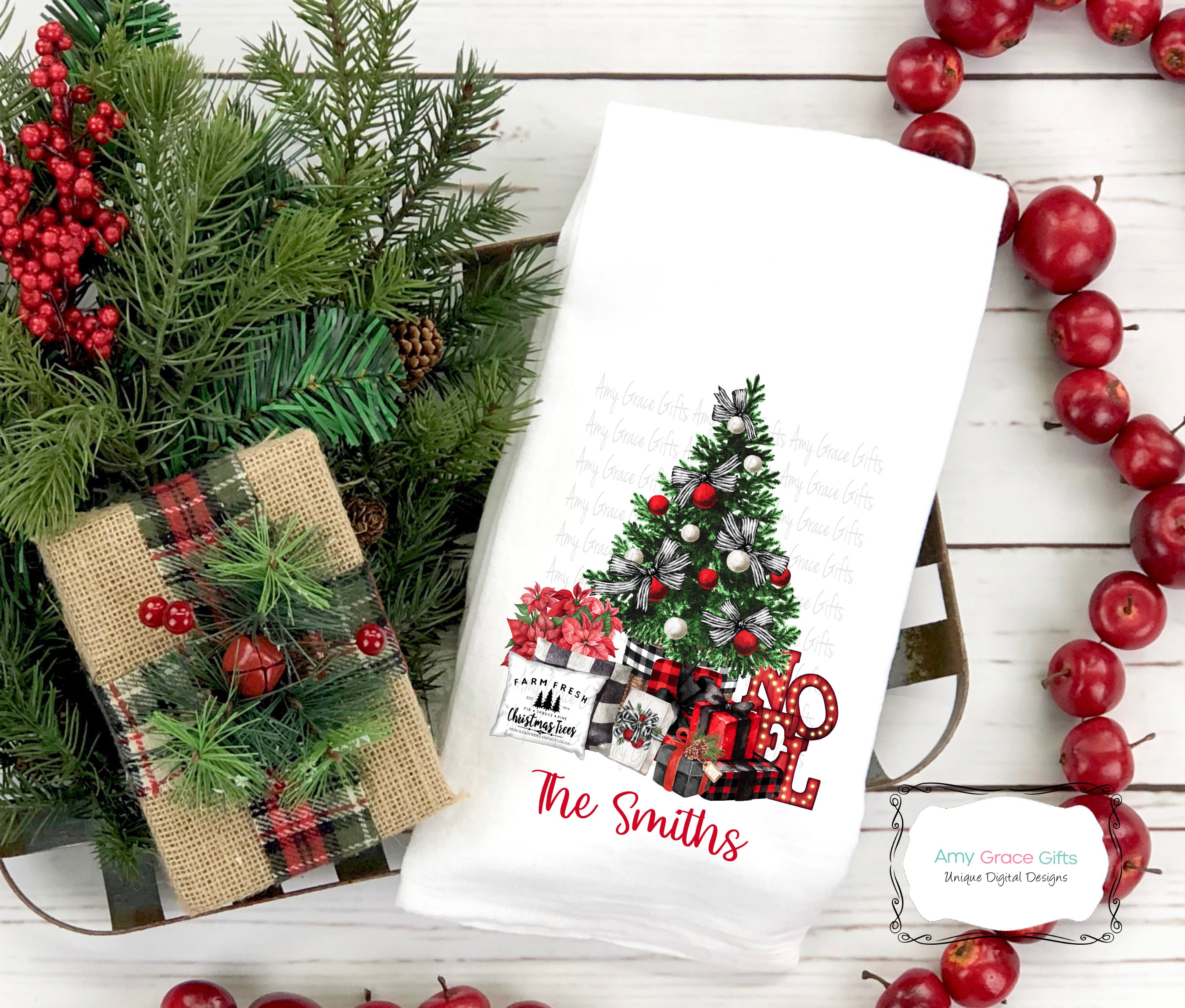 Christmas Tree Gifts, Clipart, Digital Design, Instant Download ...