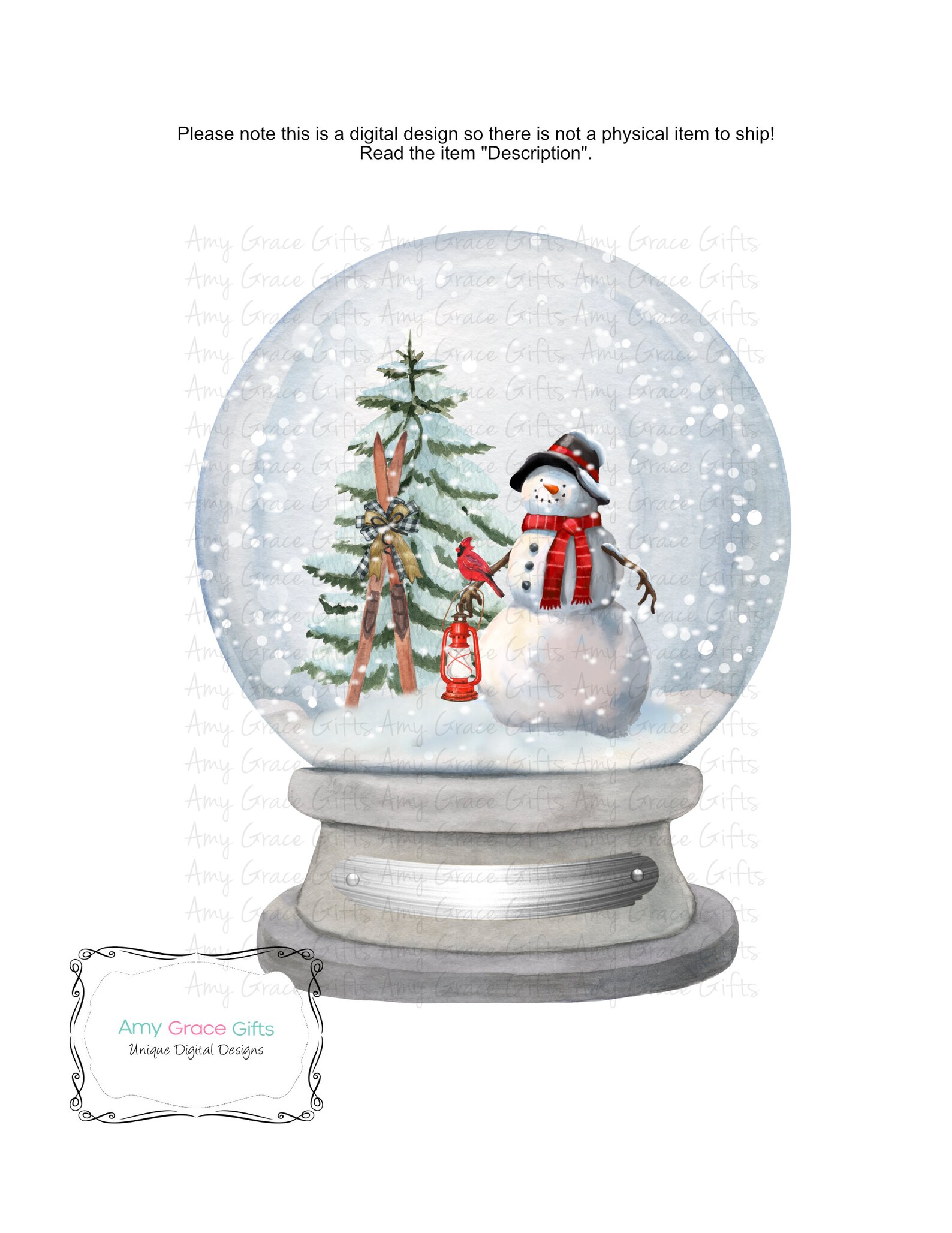 Snow Globe Snowman Skis, Clipart, Sublimation, PNG - Etsy