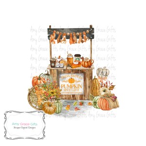 Pumpkin Spice Latte Stand, Fall Thanksgiving, Clipart, Instant Download ...