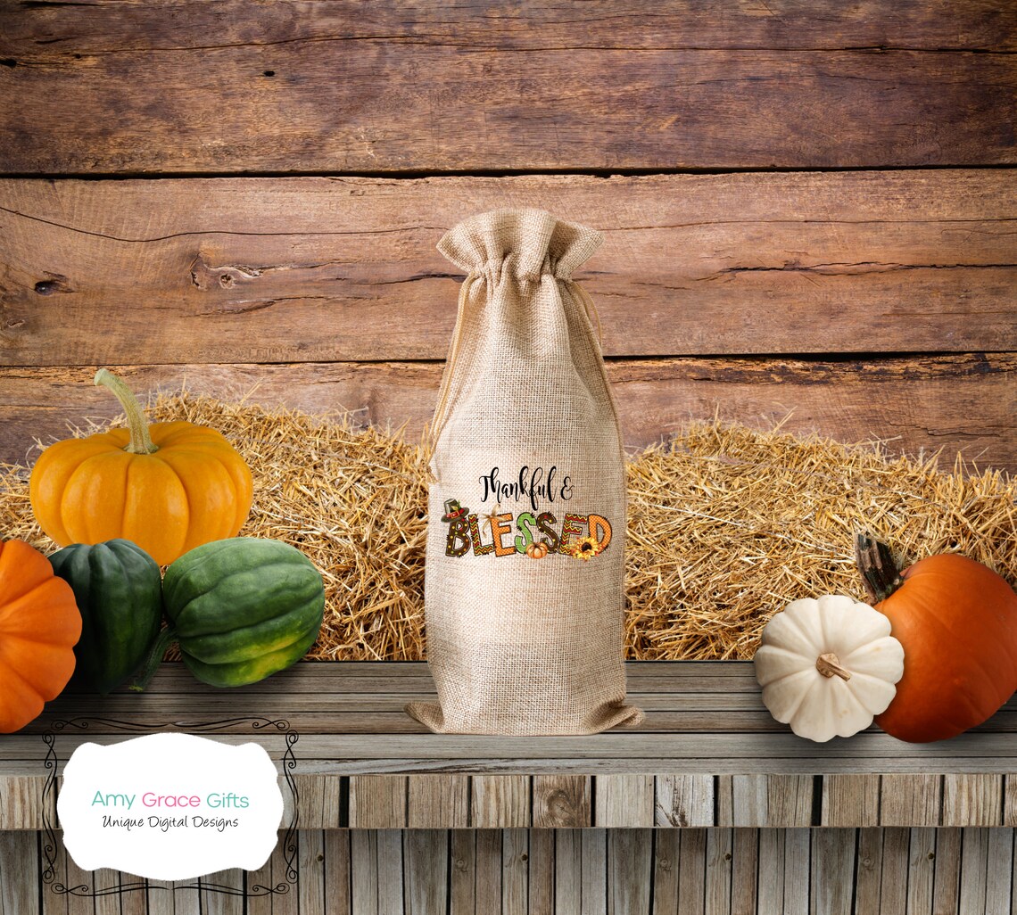 Blessed Word Fall Thanksgiving Clipart Digital Design - Etsy