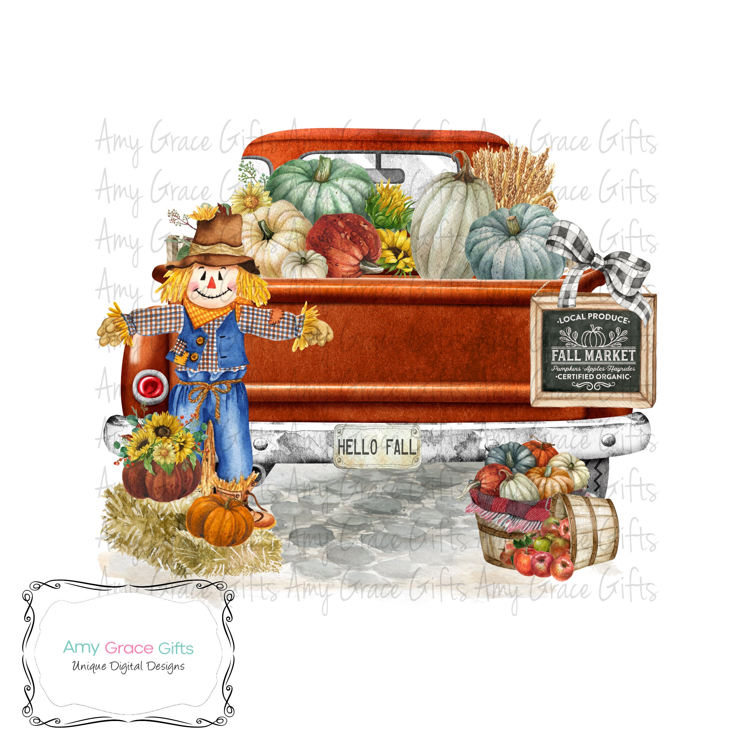 Fall Pumpkin Truck Thanksgiving Clipart Instant Download - Etsy