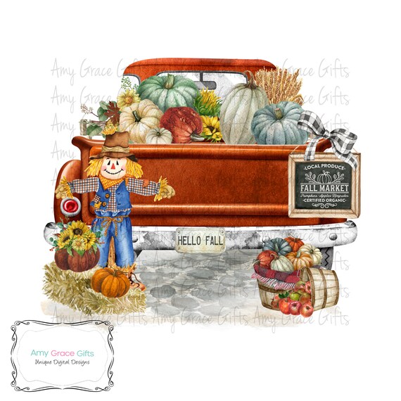 Fall Pumpkin Truck Thanksgiving Clipart Instant Download - Etsy