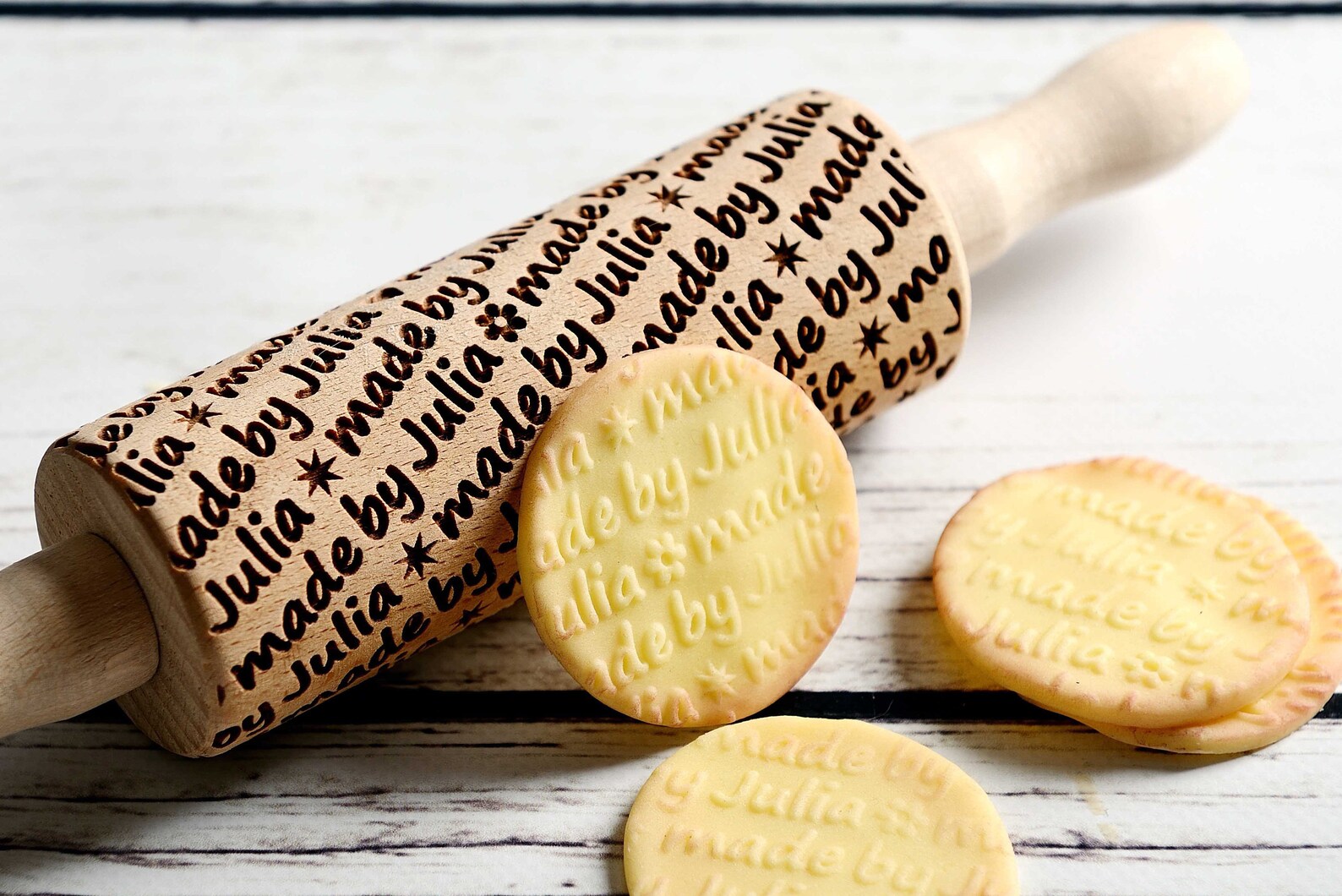 Personalized Laser Engraved Rolling Pin, Custom Name, Beech Wood - Etsy