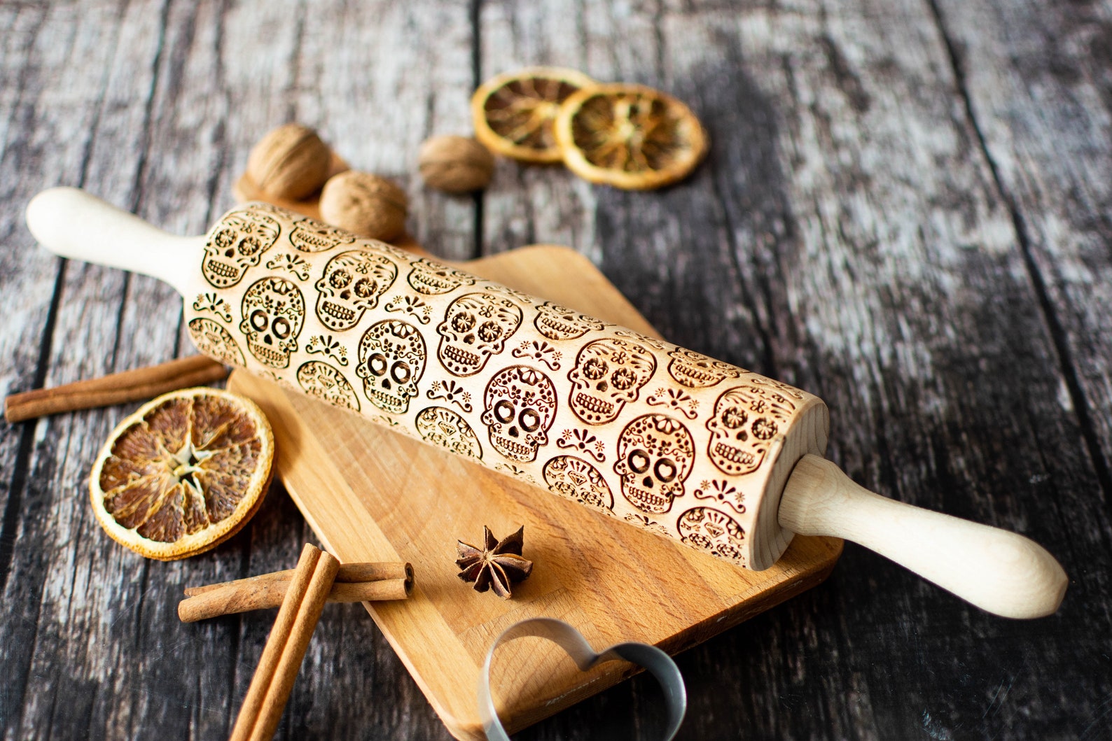 Mexican Sugar Skull Embossing Rolling Pin Cookies - Etsy