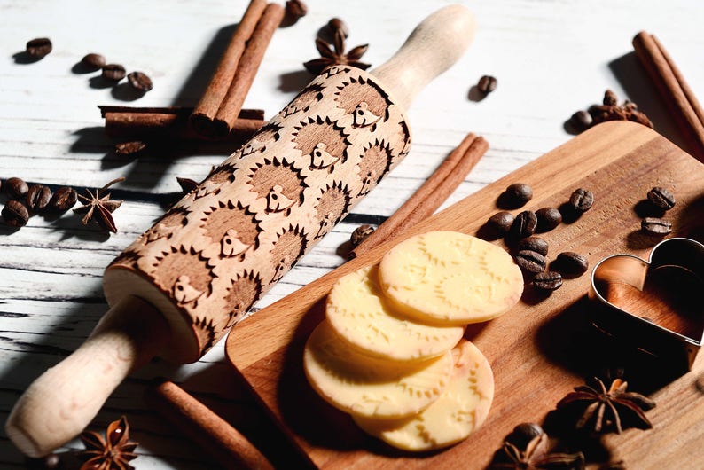 Hedgehog Embossing Rolling Pin – Laser Engraved Cookie Roller - Etsy
