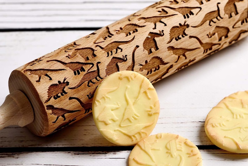 Dinosaur Embossing Rolling Pin – Cookie Decorating Roller - Etsy