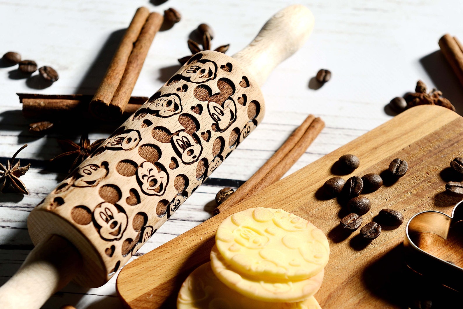 Mickey Mouse Mini Rolling Pin Embossing Rolling Pin Laser | Etsy