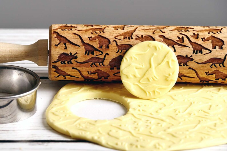 Dinosaur Embossing Rolling Pin – Cookie Decorating Roller - Etsy