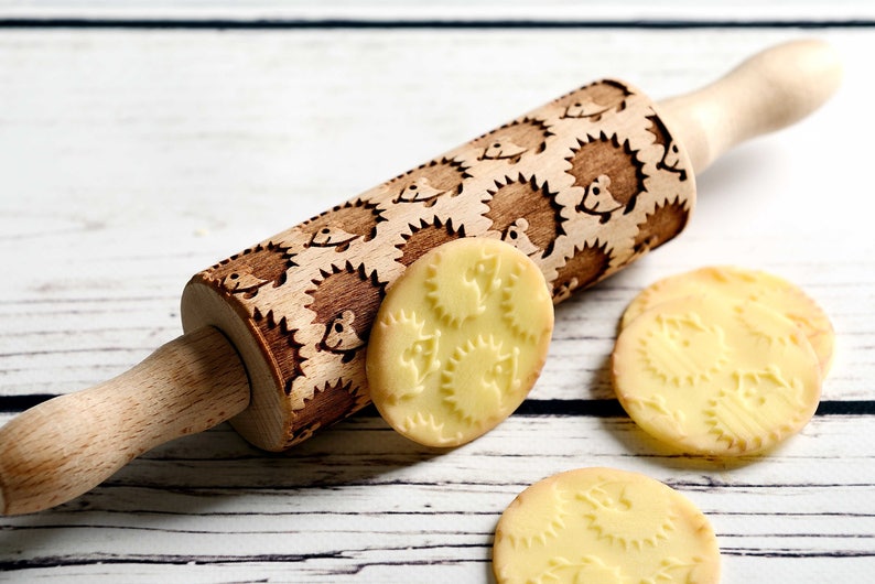 Hedgehog Embossing Rolling Pin – Laser Engraved Cookie Roller - Etsy