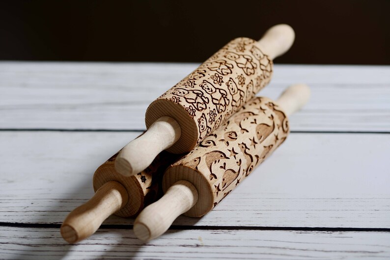 SET of 2 Mini Rolling Pins Laser Engraved Rolling Pin - Etsy