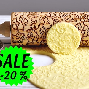 Pokémon Embossing Rolling Pin – Laser Engraved Cookie Decor - Etsy