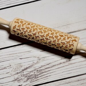 Embossing Rolling Pin - Cats Pattern, Cookies Decorating Roller, Laser ...