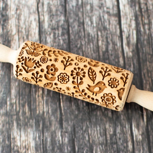 Scandinavian Nordic Folk Mini Rolling Pin Embossing Rolling - Etsy