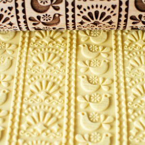 Mexican Folk Pattern - Embossing Rolling Pin, Cookies Decorating Roller ...