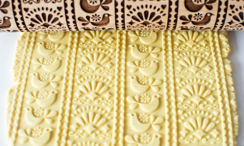 Mexican Folk Pattern Embossing Rolling Pin – Cookie Decorating - Etsy