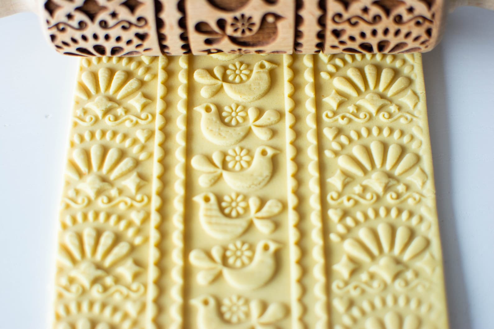 Mexican folk pattern Mini Rolling Pin Embossing rolling | Etsy