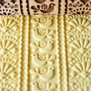 Mexican Folk Pattern - Mini Rolling Pin, Embossing Rolling Pin, Laser ...