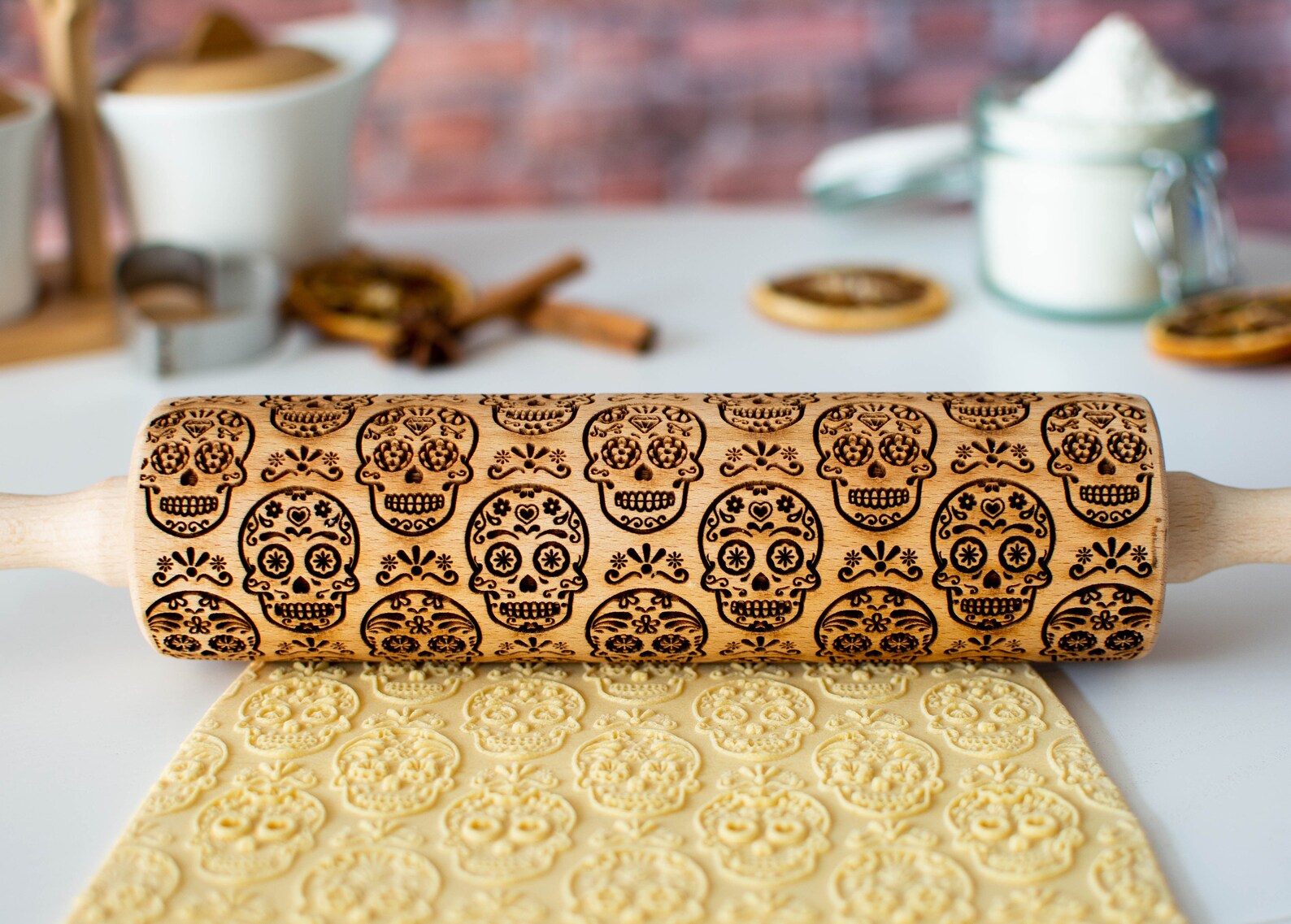 Mexican Sugar Skull Embossing Rolling Pin Cookies - Etsy