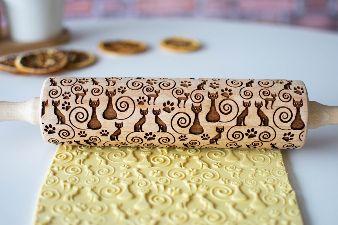 Black Cats Embossing Rolling Pin Cookies Decorating Roller - Etsy