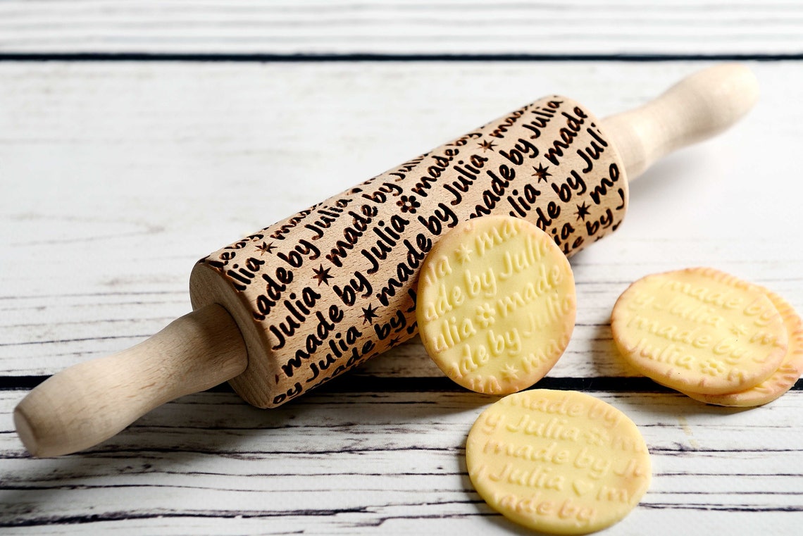 Personalized mini rolling pin laser engraved rolling pin with | Etsy