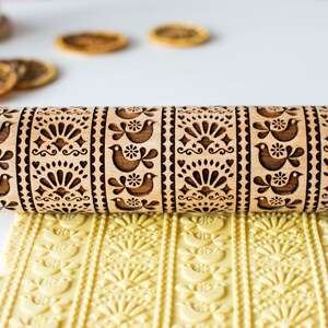 Mexican Folk Pattern - Embossing Rolling Pin, Cookies Decorating Roller ...