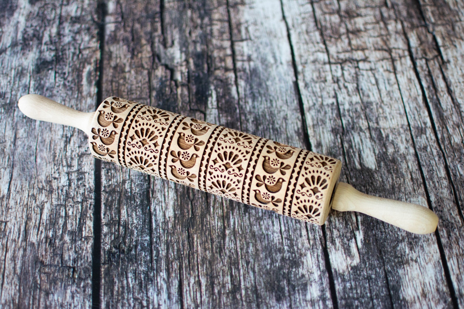 Mexican Folk Pattern Embossing Rolling Pin – Cookie Decorating - Etsy