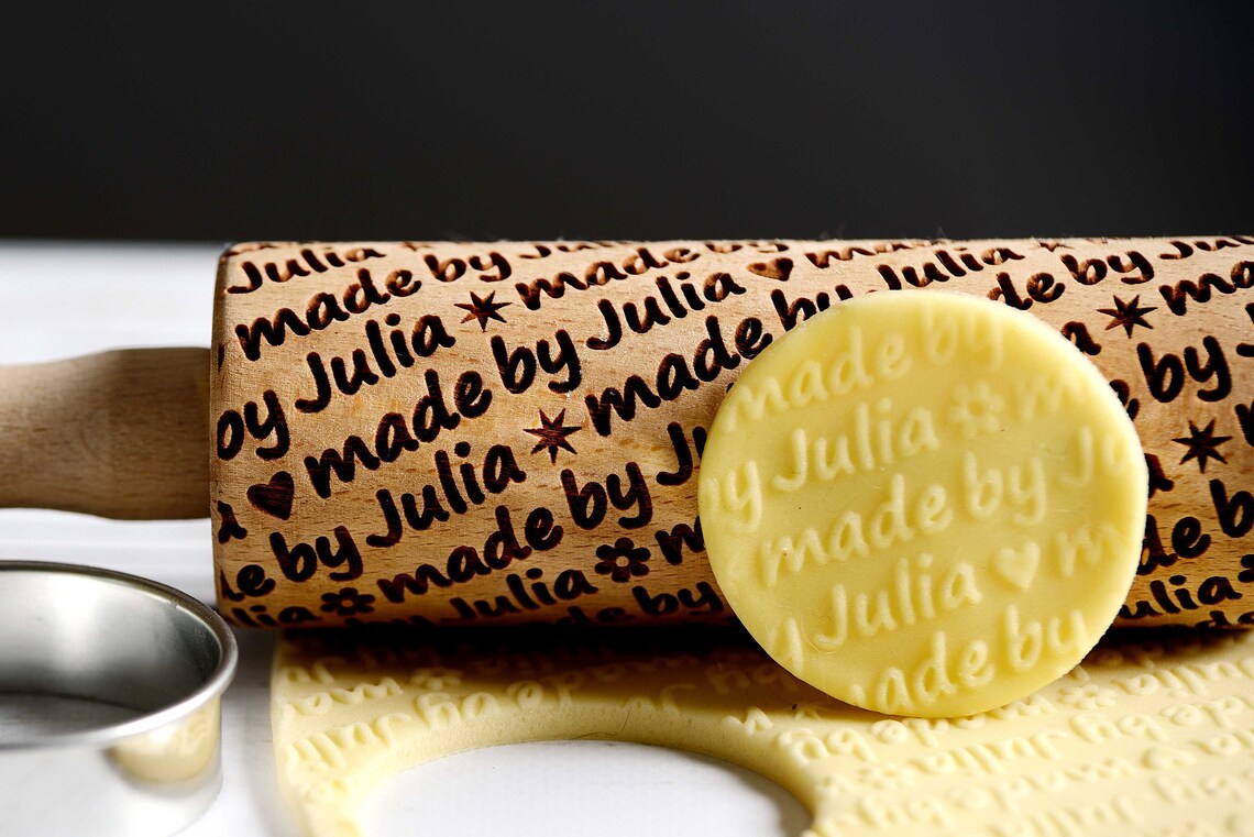 Personalized mini rolling pin laser engraved rolling pin with | Etsy