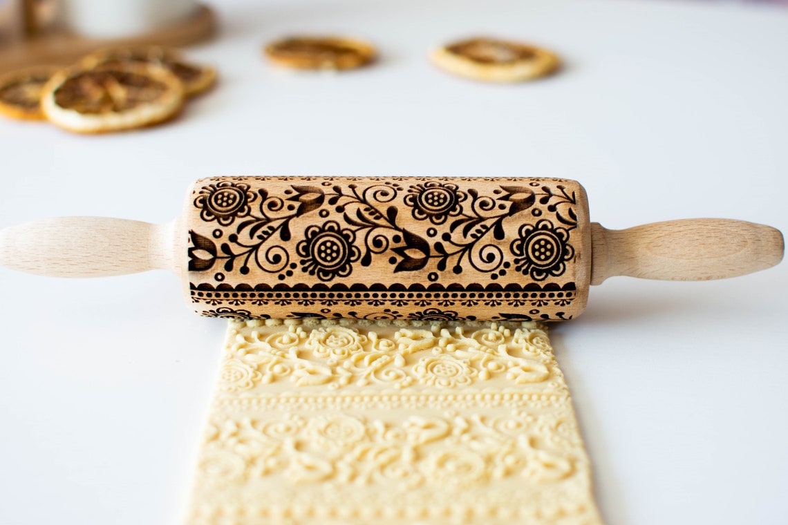 Scandinavian Style Mini Rolling Pin Embossing Rolling Pin - Etsy