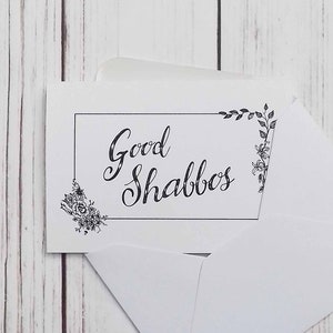 Set of 10 A7 Folded Cards and Envelopes, Good Shabbos, Yom Tov, Shabbat ...