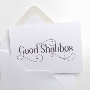 Set of 10 A7 Folded Cards and Envelopes, Good Shabbos, Yom Tov, Shabbat ...