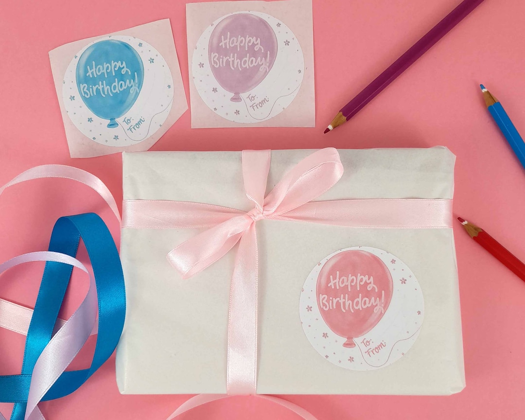 Happy Birthday Gift Stickers for Birthday Presents, 12 Stickers - Etsy