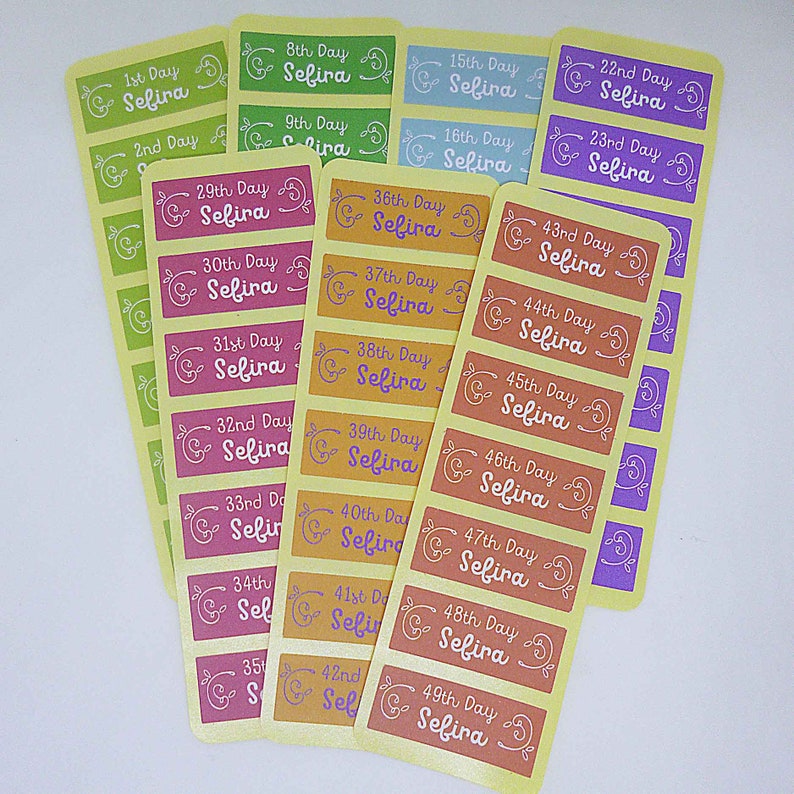 Sefira Planner Stickers, Jewish Calendar, Sefiras Haomer - Etsy