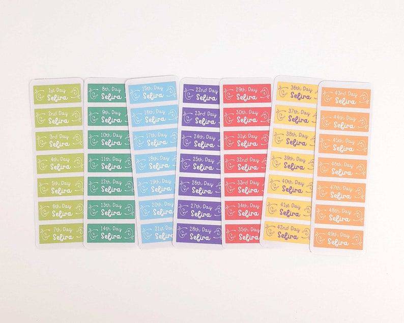 Sefira Planner Stickers, Jewish Calendar, Sefiras Haomer - Etsy