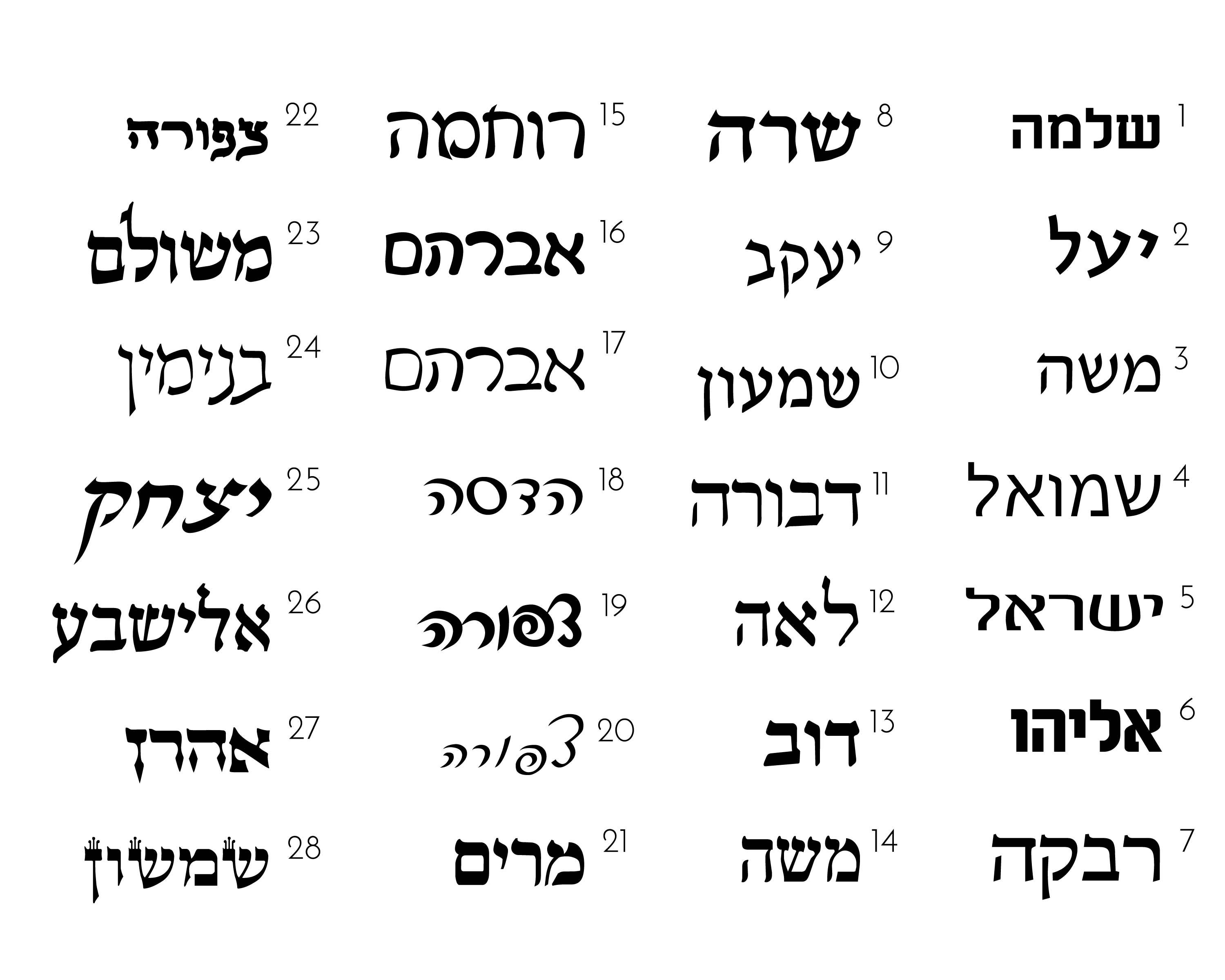 Embellishments Hebrew Vinyl Stickers Hebrew NameWord Vinyl Decals with Multiple Font Options ...