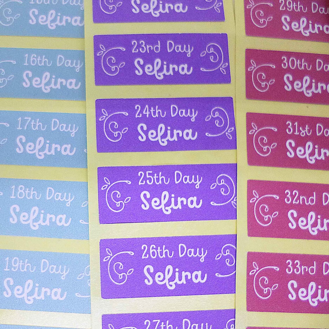 Sefira Planner Stickers, Jewish Calendar, Sefiras Haomer - Etsy