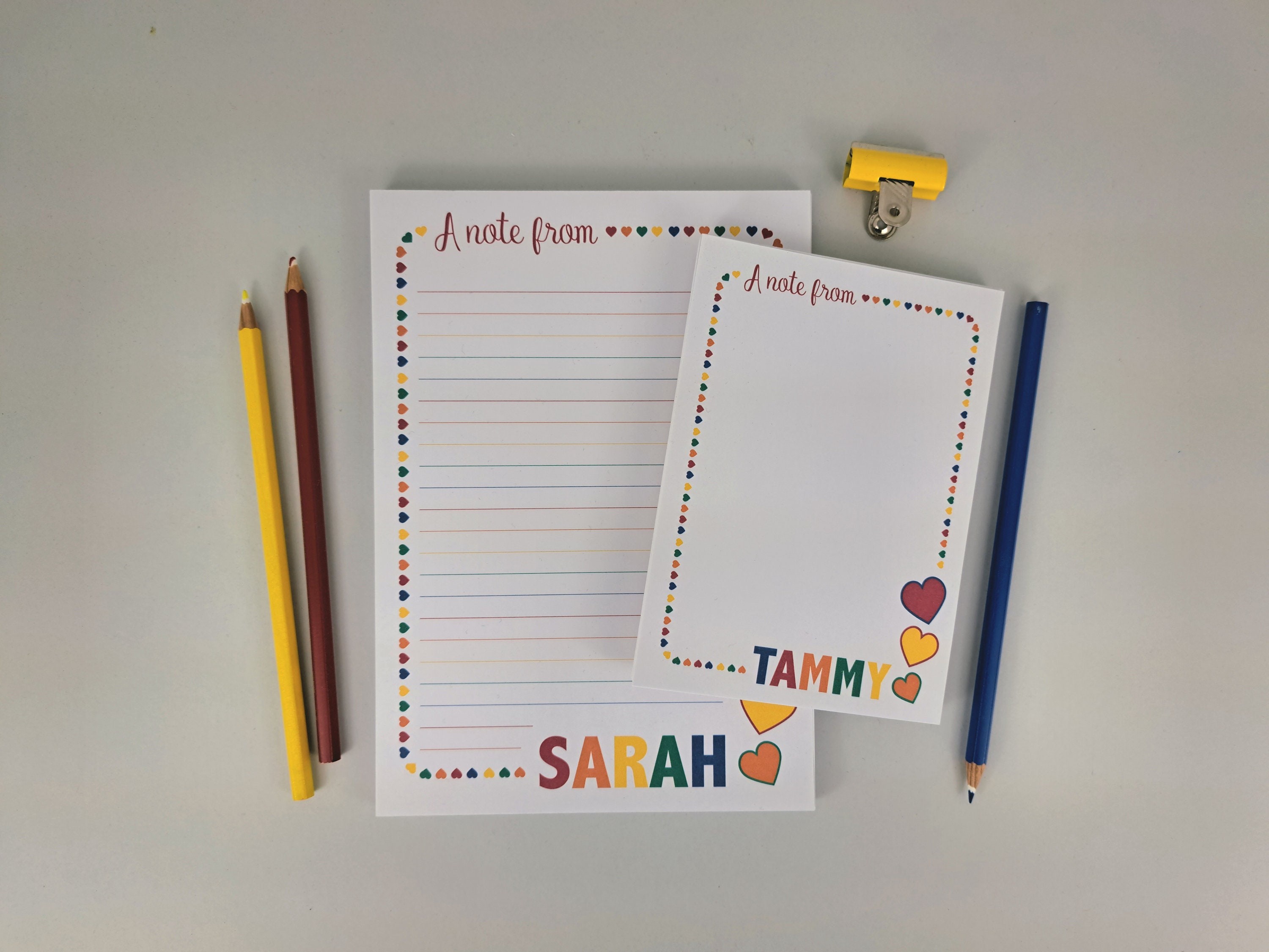 Personalised Notepad With Heart Design for Girls, A5 or A6 Note Pad ...