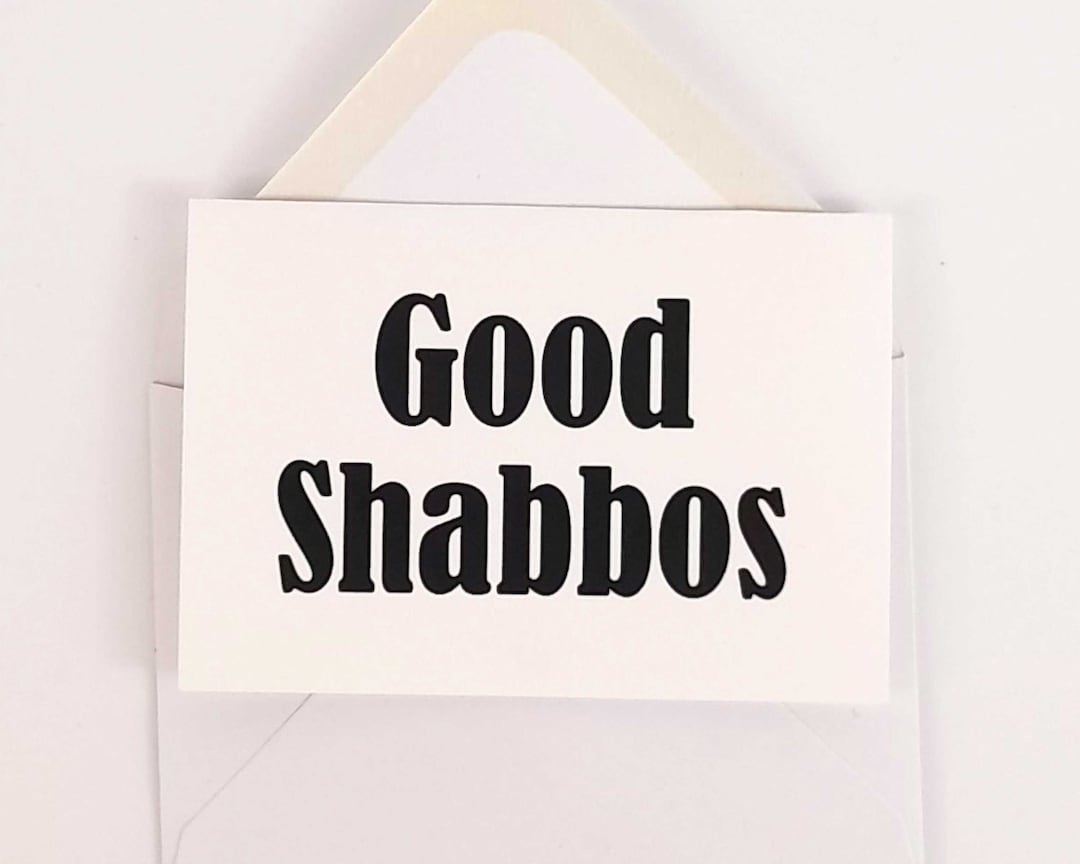 Set of 10 A7 Folded Cards and Envelopes, Good Shabbos, Yom Tov, Shabbat ...
