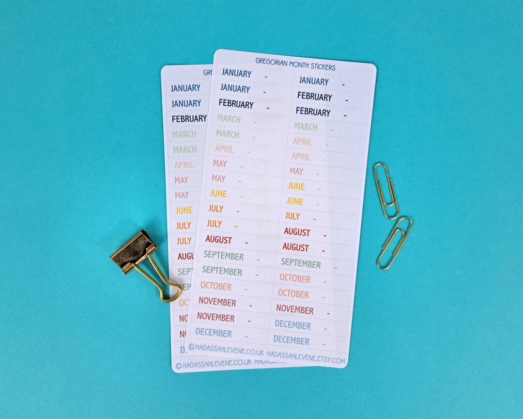 Month Stickers for Planner, Fill in Stickers, Calendar Date Stickers ...