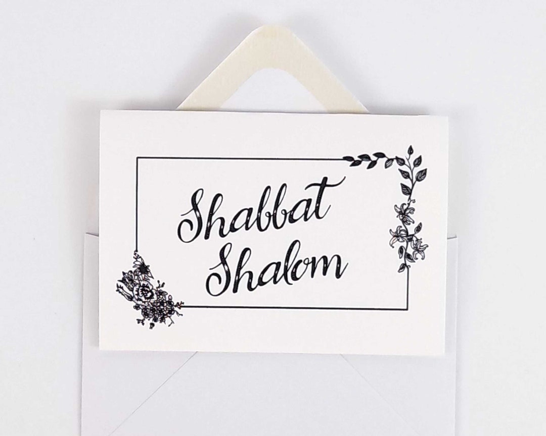 Set of 10 A7 Folded Cards and Envelopes, Good Shabbos, Yom Tov, Shabbat ...