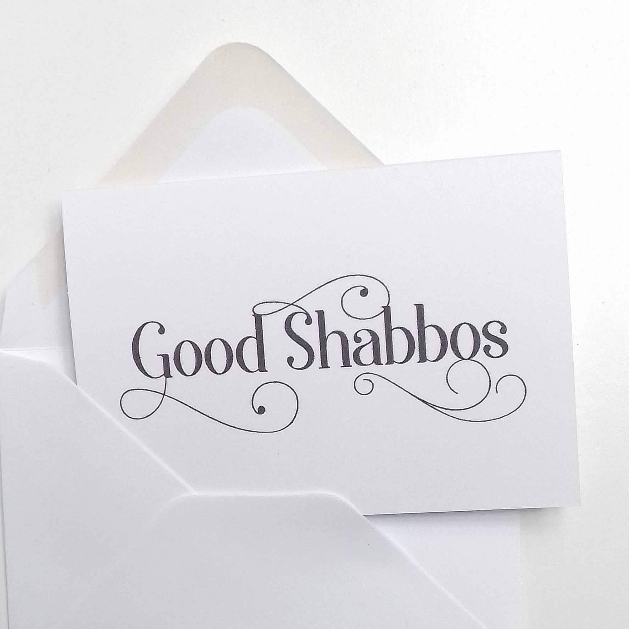 Set of 10 A7 Folded Cards and Envelopes, Good Shabbos, Yom Tov, Shabbat ...
