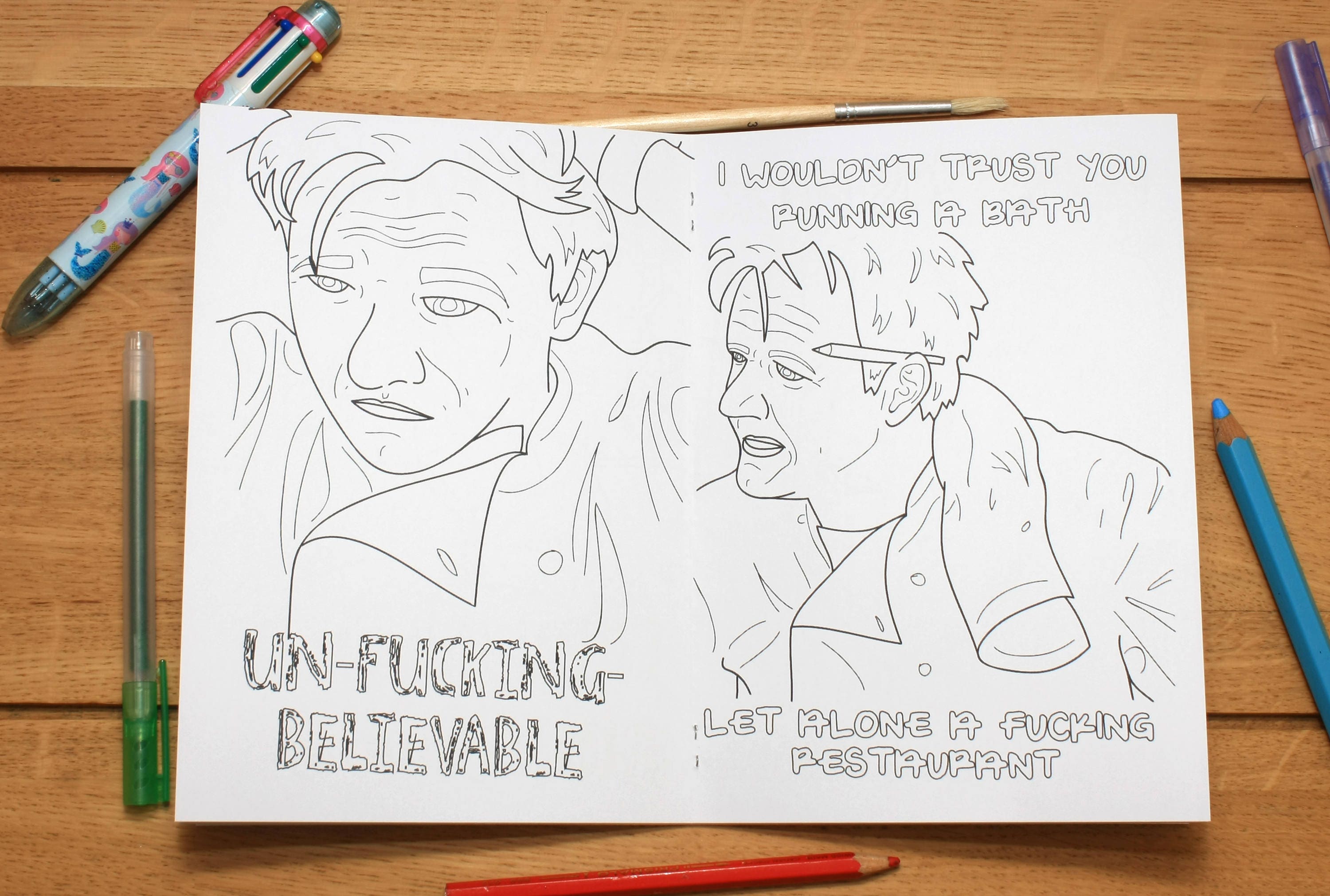 Gordon Ramsay Colouring Book - Etsy Ireland