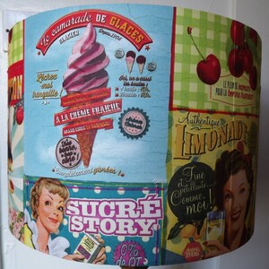 Retro Pin up Girl Lamp Shade Vintage Patchwork Shabby Chic FREE GIFT ...